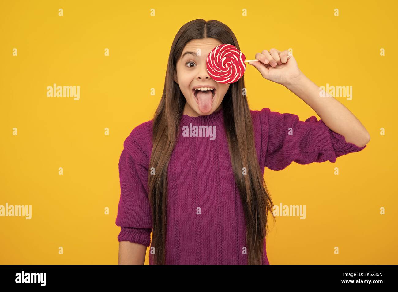 Child with lollipops candy. Stop eating sweets, sugar addiction. Teen ...