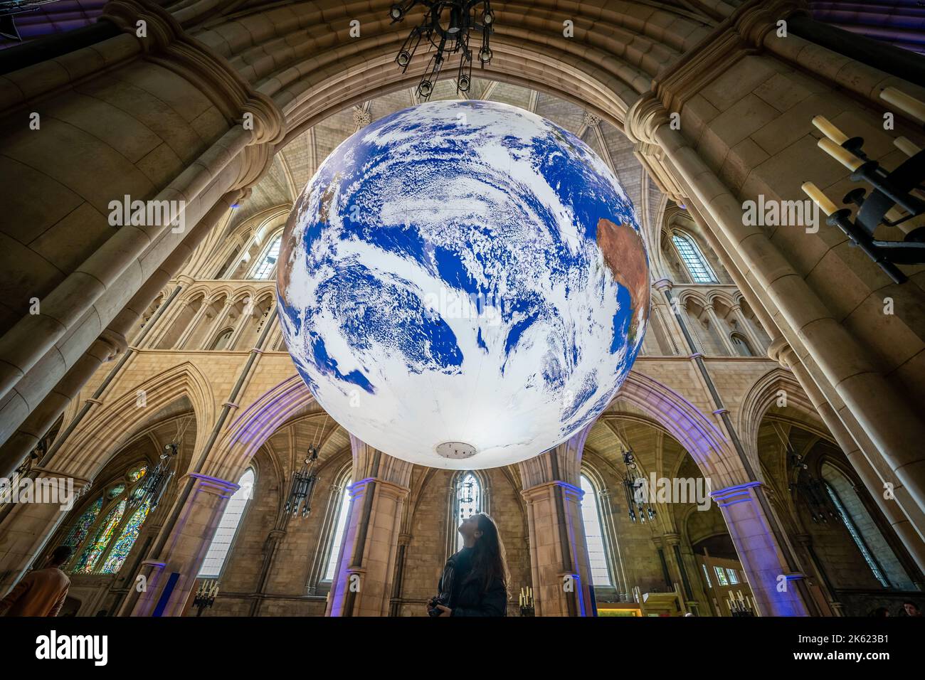 London, UK. 11th October, 2022. Gaia earth installation by Luke Jerram ...