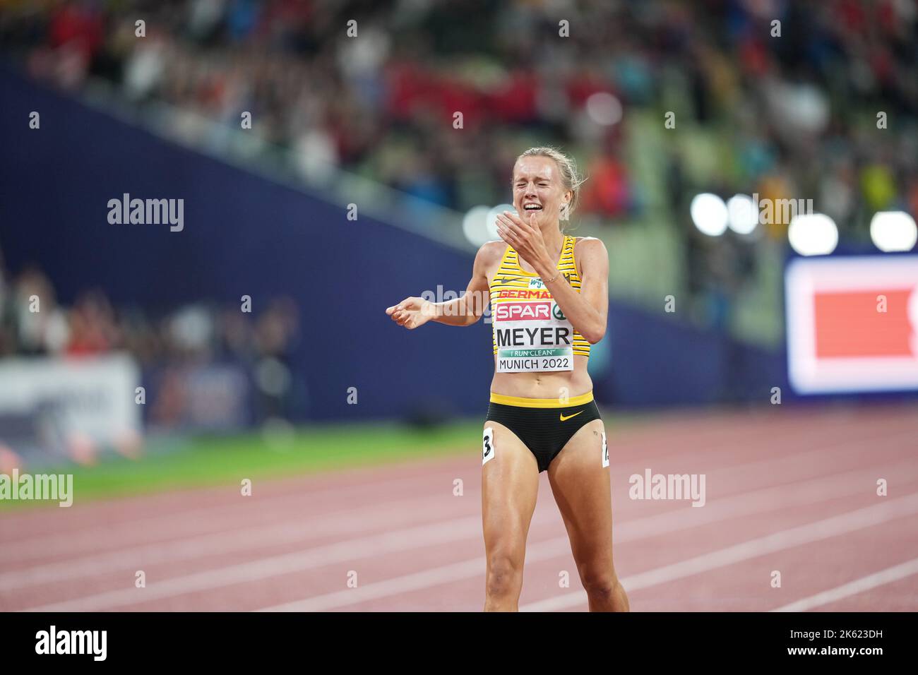 Lea Meyer participating in the 3000m steeplechase of the European ...