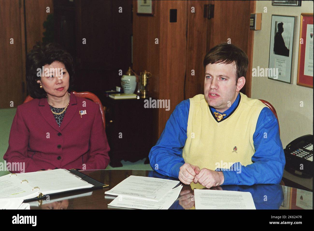 Office of the Secretary - Secretary Elaine Chao with Frank Luntz Stock ...