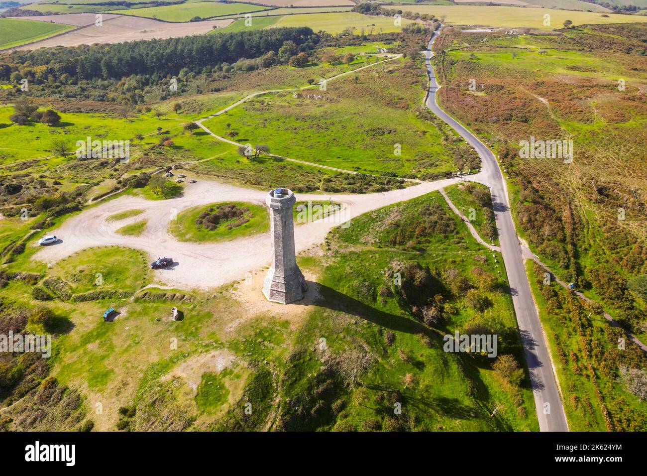 Portesham, Dorset, UK. 11th October 2022. UK Weather. View from the air ...