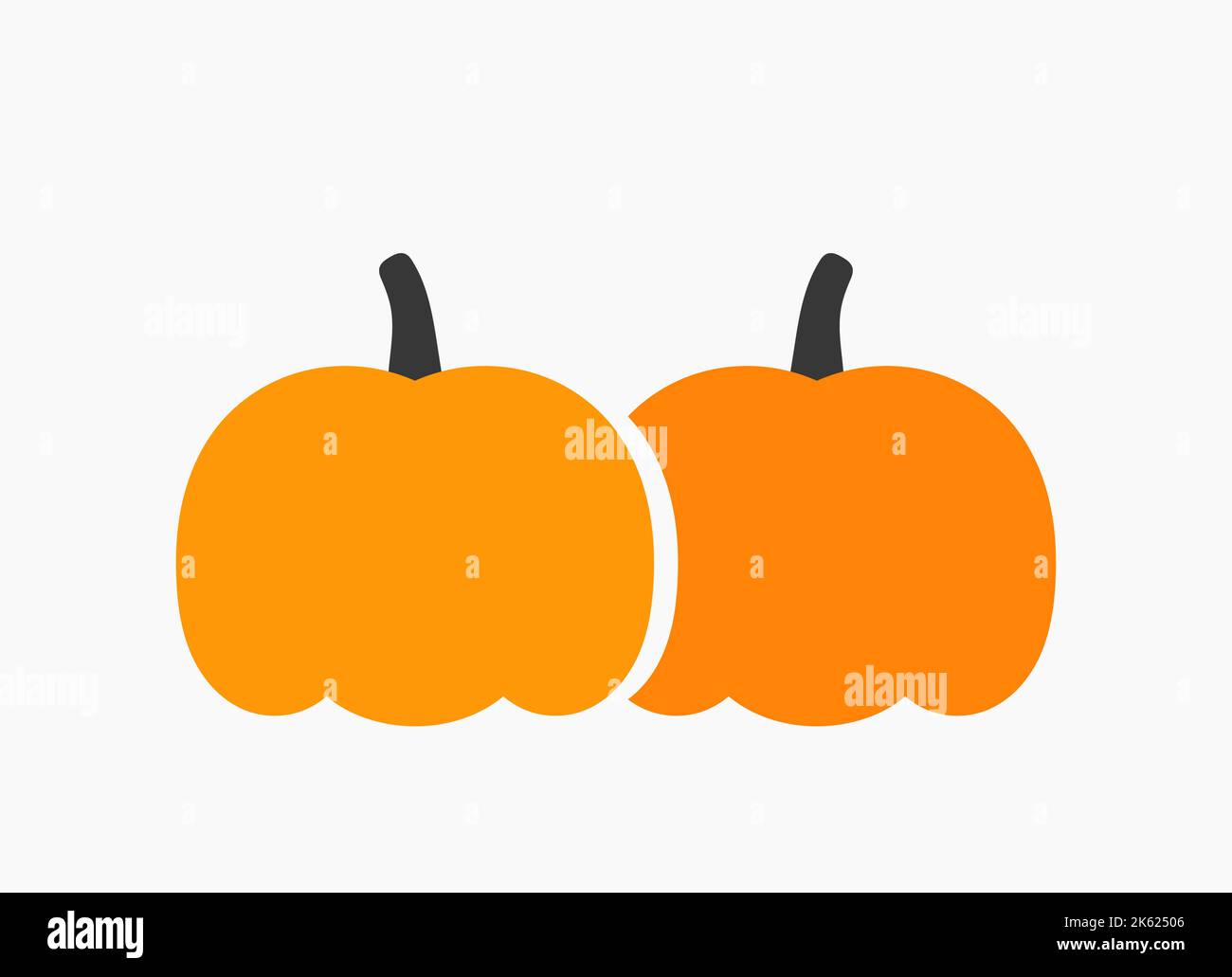 Two orange pumpkins icon. Vector illustration Stock Vector Image & Art ...