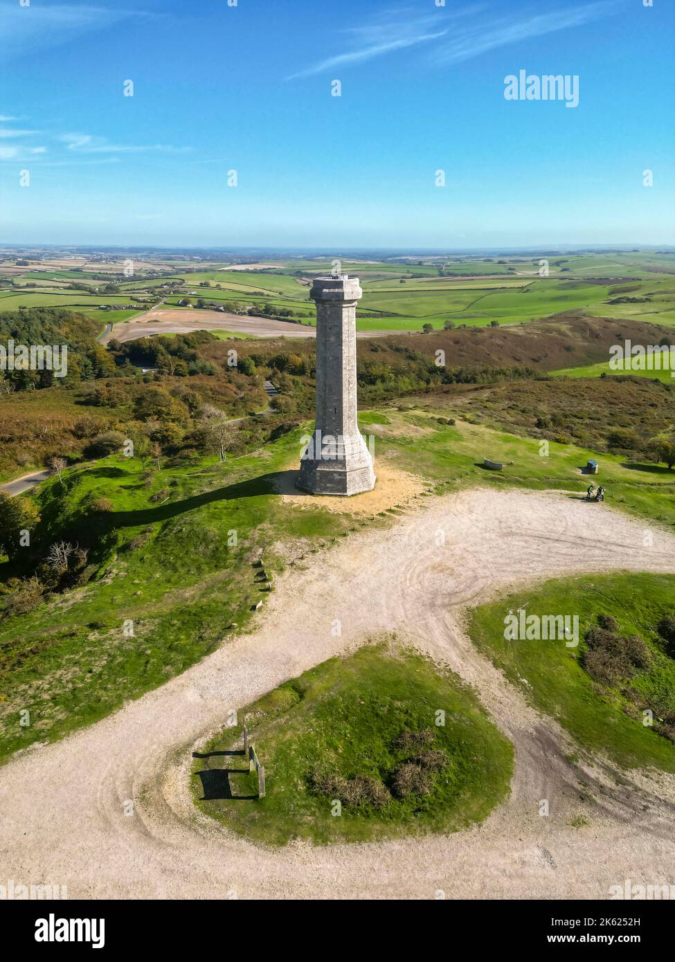 Portesham, Dorset, UK. 11th October 2022. UK Weather. View from the air ...