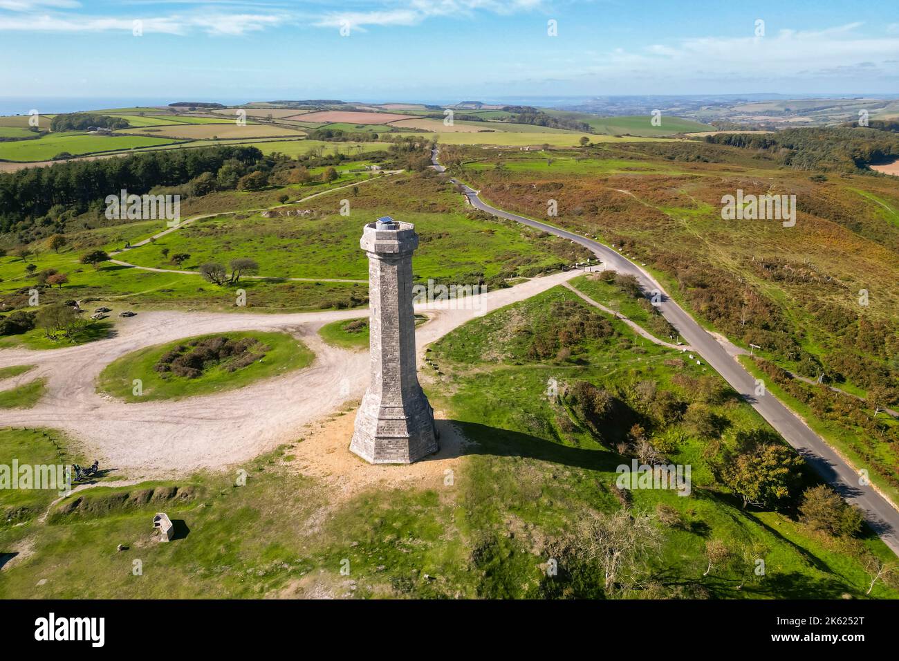 Portesham, Dorset, UK. 11th October 2022. UK Weather. View from the air ...