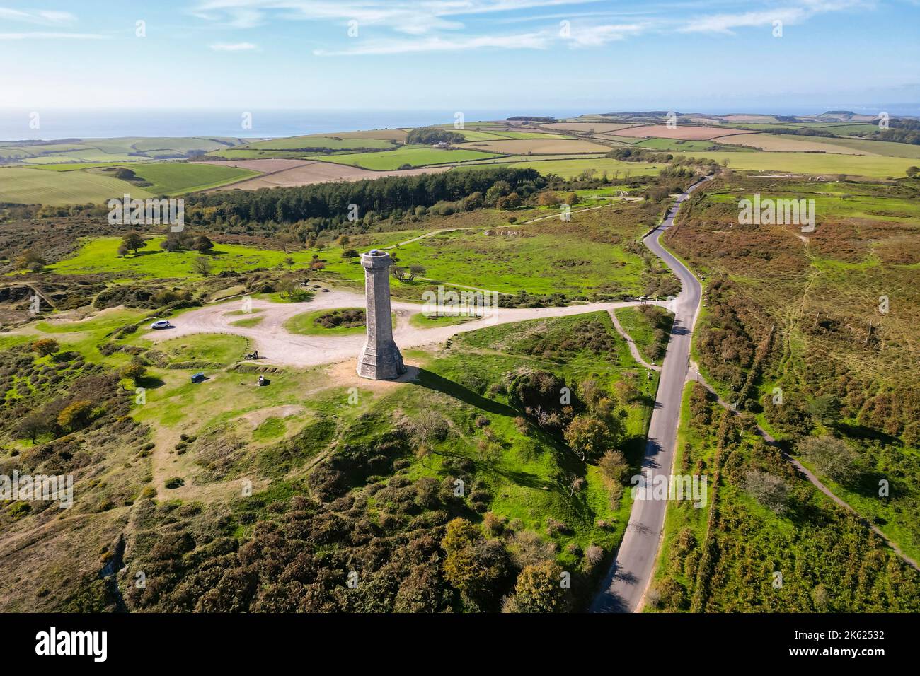 Portesham, Dorset, UK. 11th October 2022. UK Weather. View from the air ...