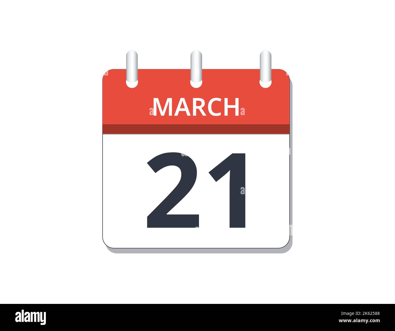 March, 21st calendar icon vector. Concept of schedule, business and ...