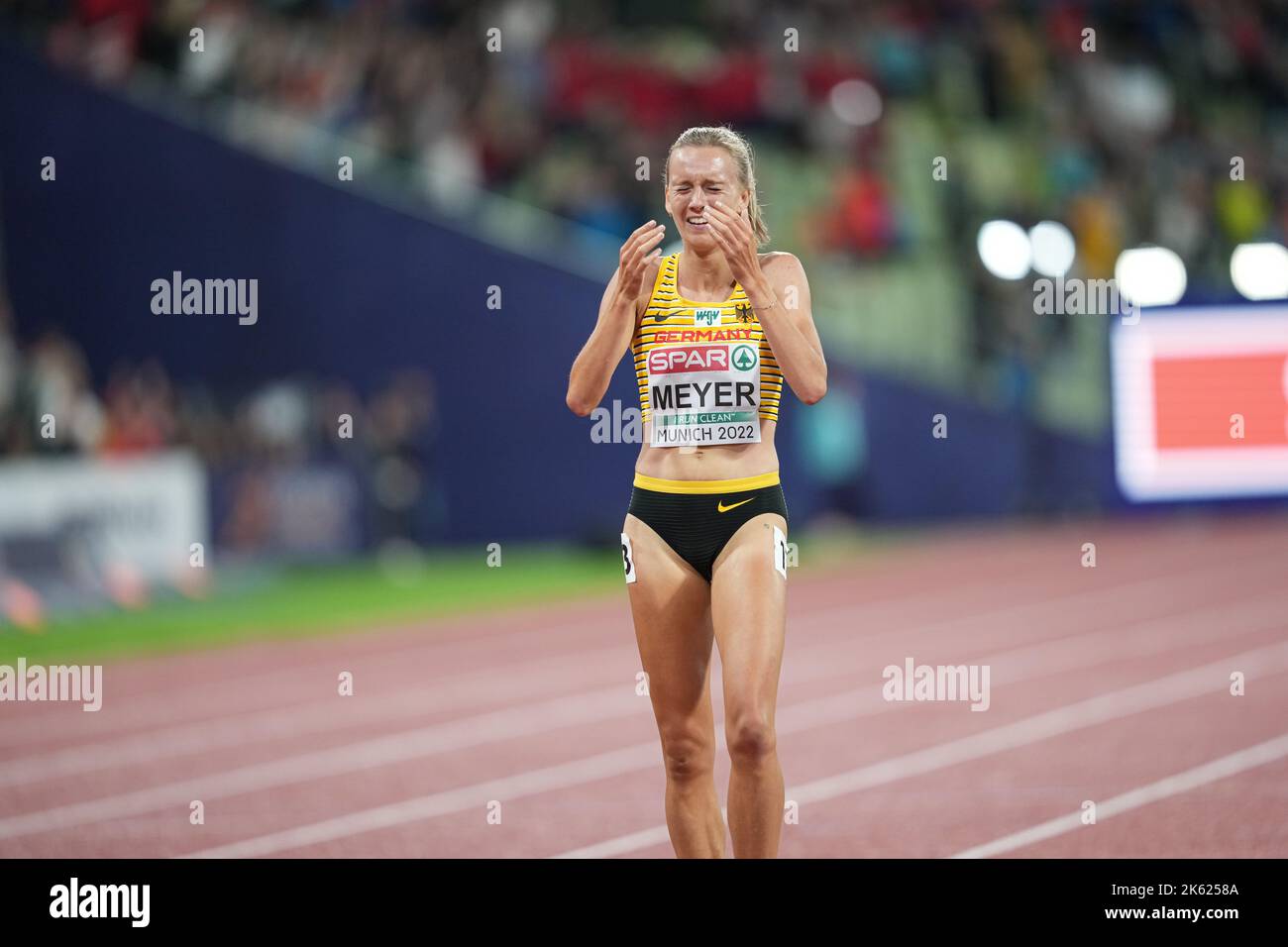 Lea Meyer participating in the 3000m steeplechase of the European ...