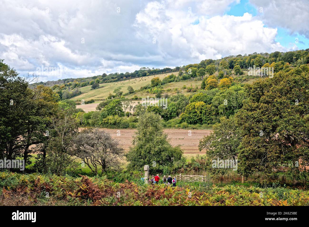 A group of elderly walkers standing by the Samuel Wilberforce memorial ...