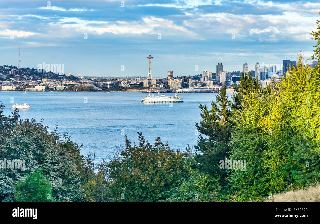 A view of the skyline in Seattle, Washingotn. Architecture shot Stock ...