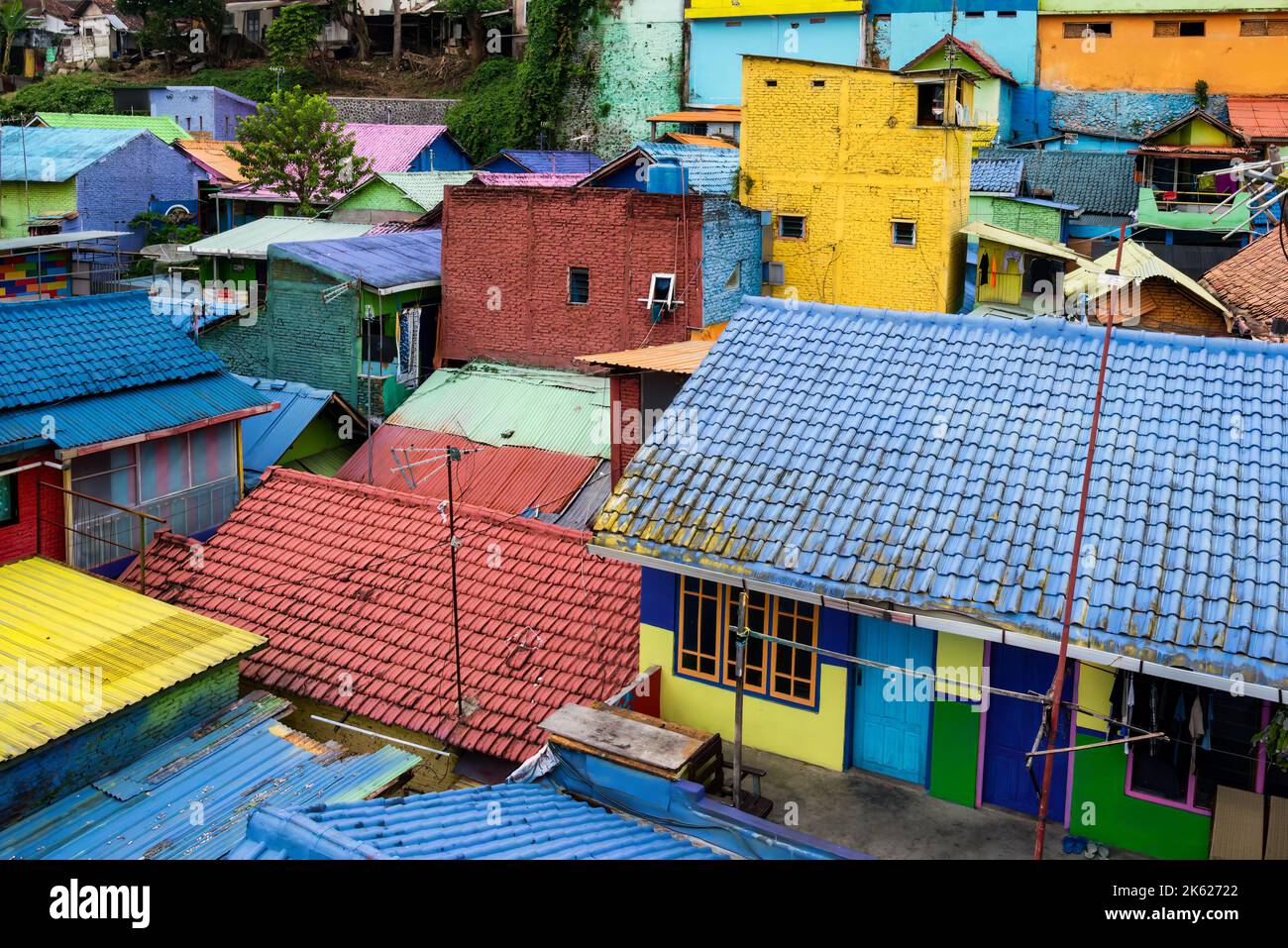 Kampung Warna-Warni Jodipan, the the colourful village in Malang Stock ...