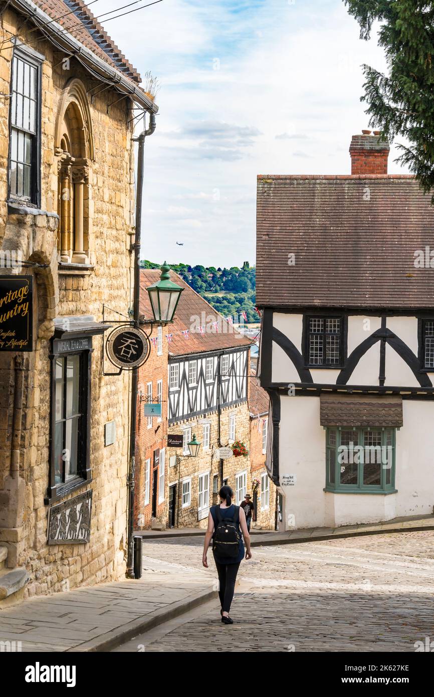 Looking down Steep Hill, Lincoln city 2022 Stock Photo - Alamy