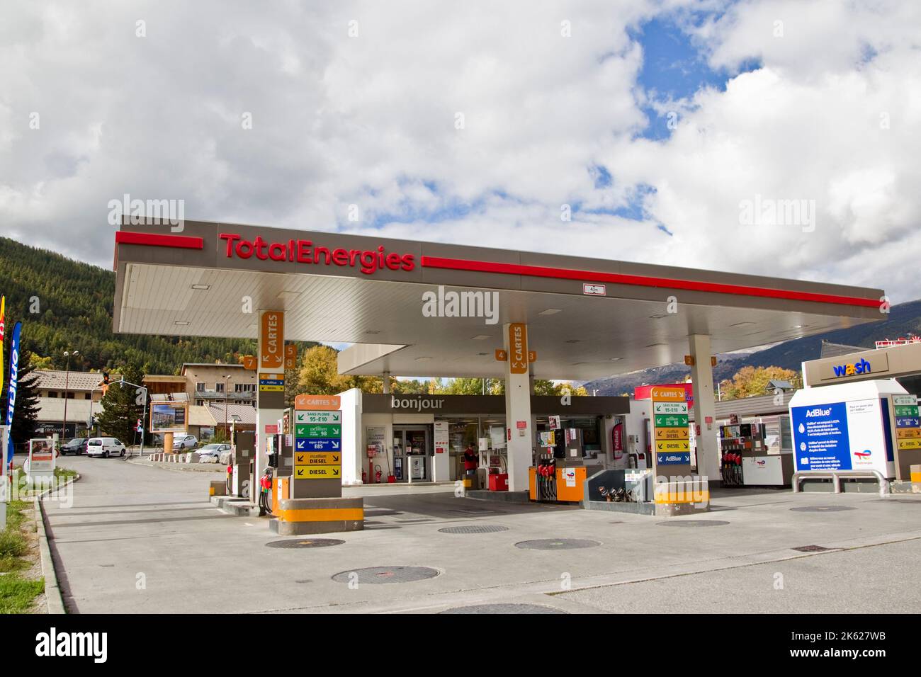 Total fuel pump without customer, France on October 10, 2022. Following ...