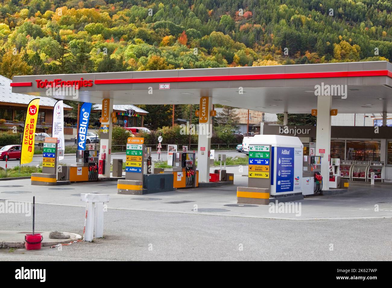 Total fuel pump without customer, France on October 10, 2022. Following ...