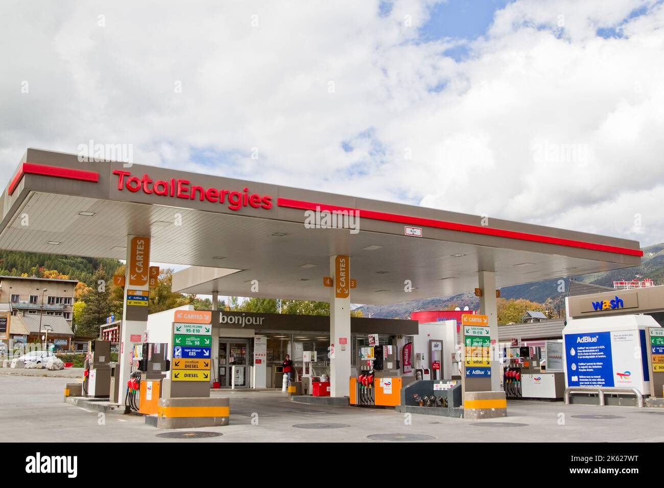 Total fuel pump without customer, France on October 10, 2022. Following ...