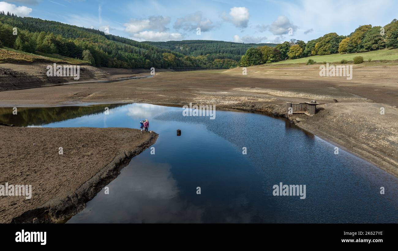 The Drowned Villages under Ladybower Reservoir are exposed after a long ...