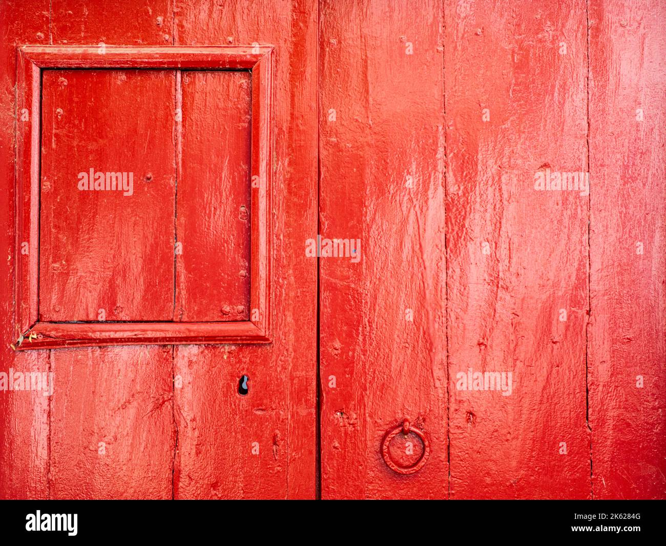Old red wooden door Stock Photo - Alamy