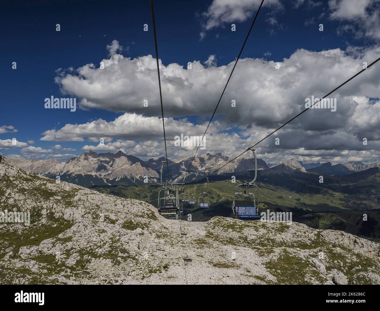 chair cable lift in dolomites mountains Stock Photo - Alamy