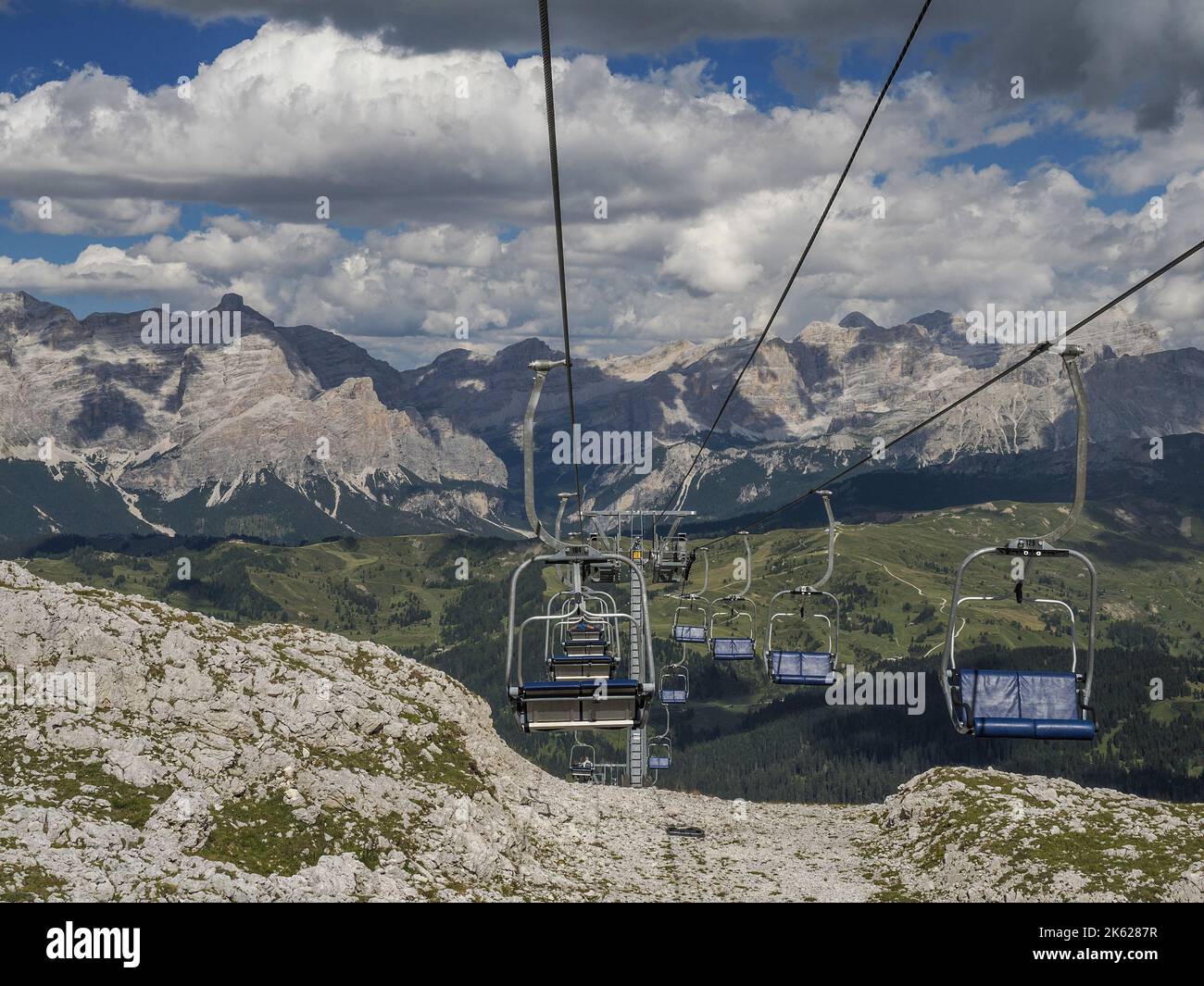 chair cable lift in dolomites mountains Stock Photo - Alamy