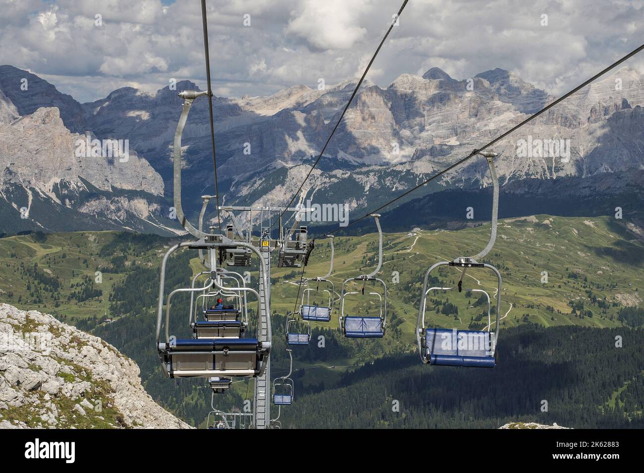 chair cable lift in dolomites mountains Stock Photo - Alamy