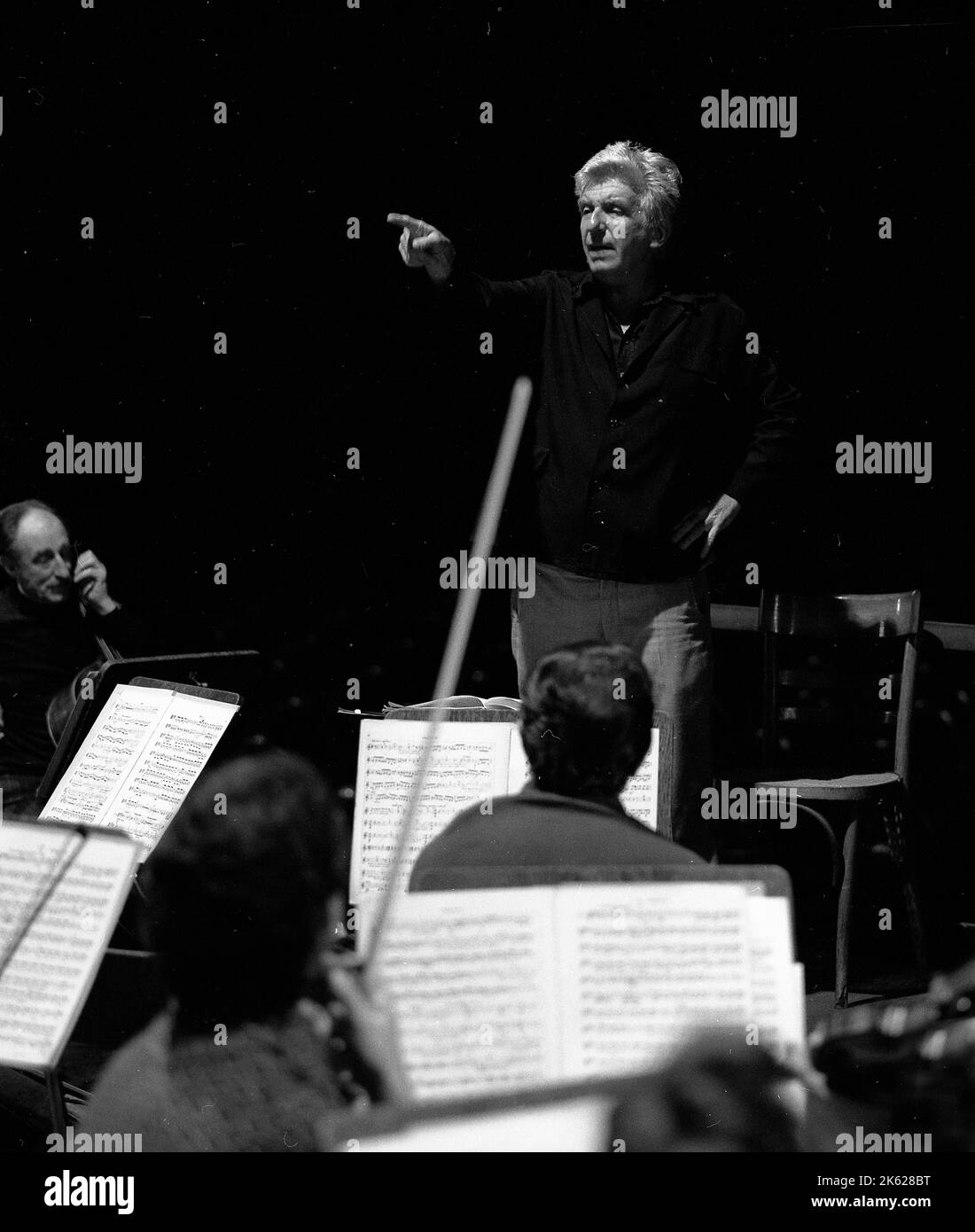 Peter Maag, Swiss orchestra conductor, rehearsing at the Teatro Colon ...