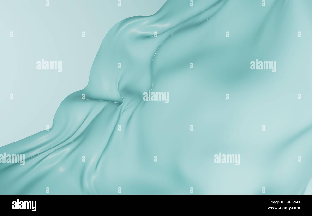 Flowing green cloth background, 3d rendering. Computer digital drawing ...