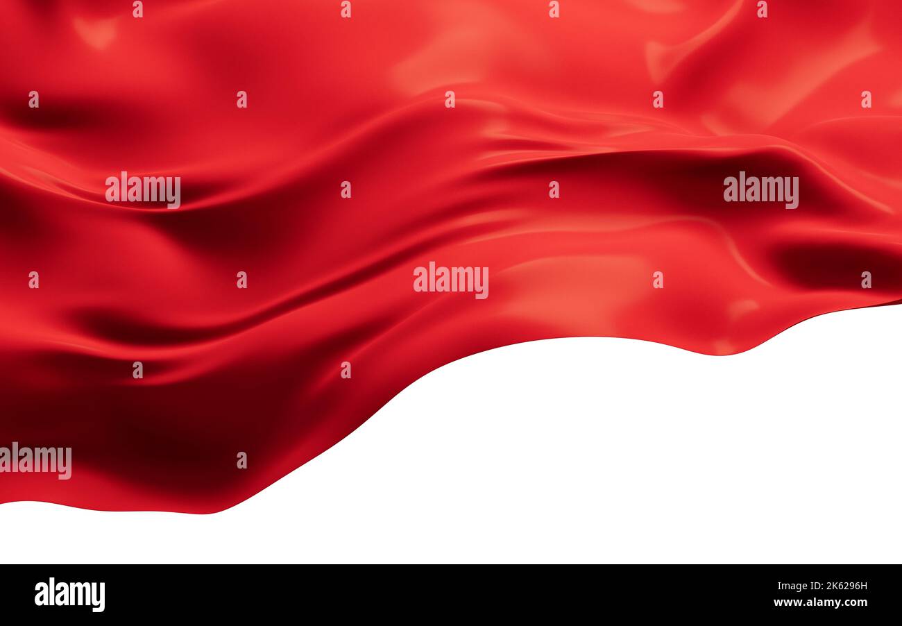 Flowing red cloth background, 3d rendering. Computer digital drawing ...