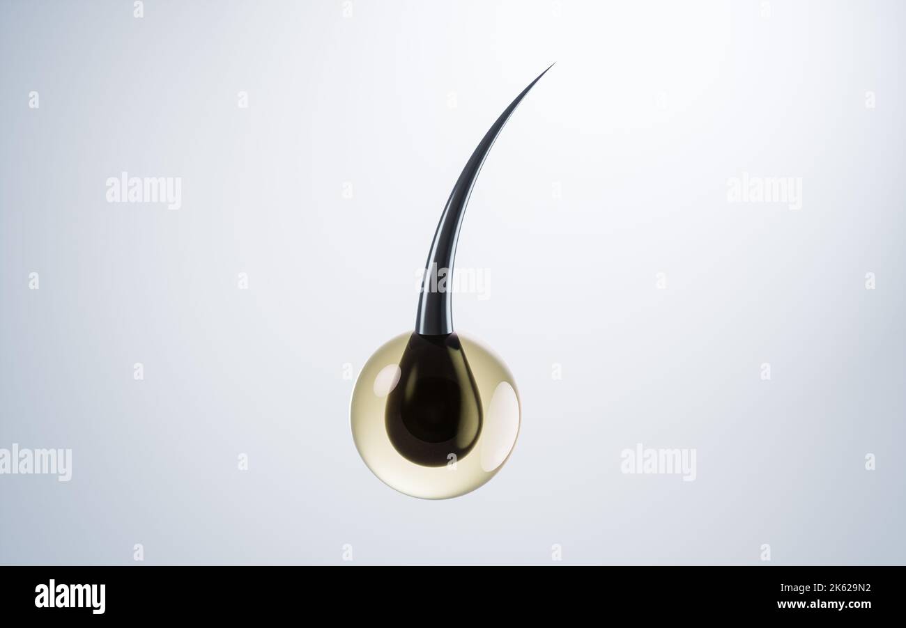 3D hair illustration with hair protection concept, 3d rendering ...