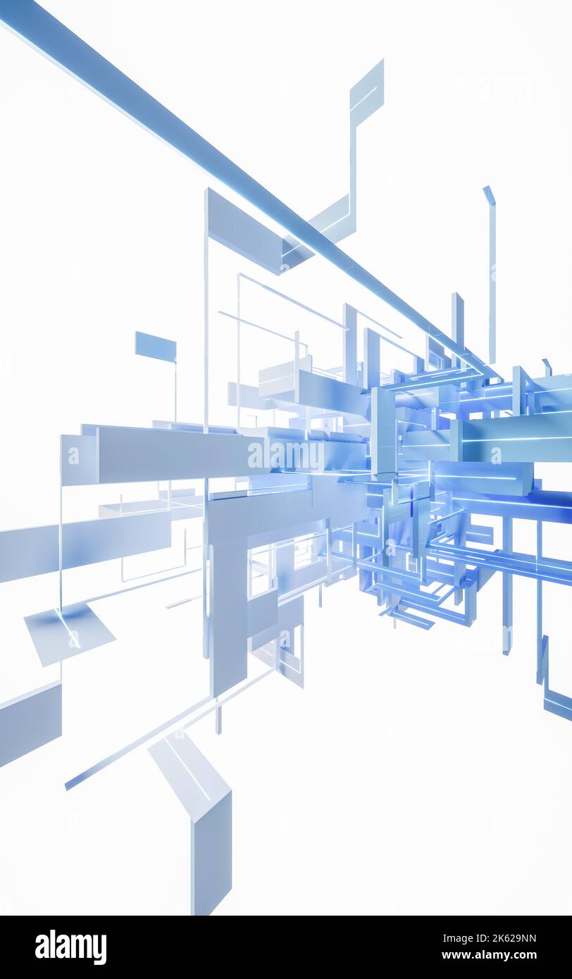 Abstract geometry line structure, 3d rendering. Computer 3d digital ...