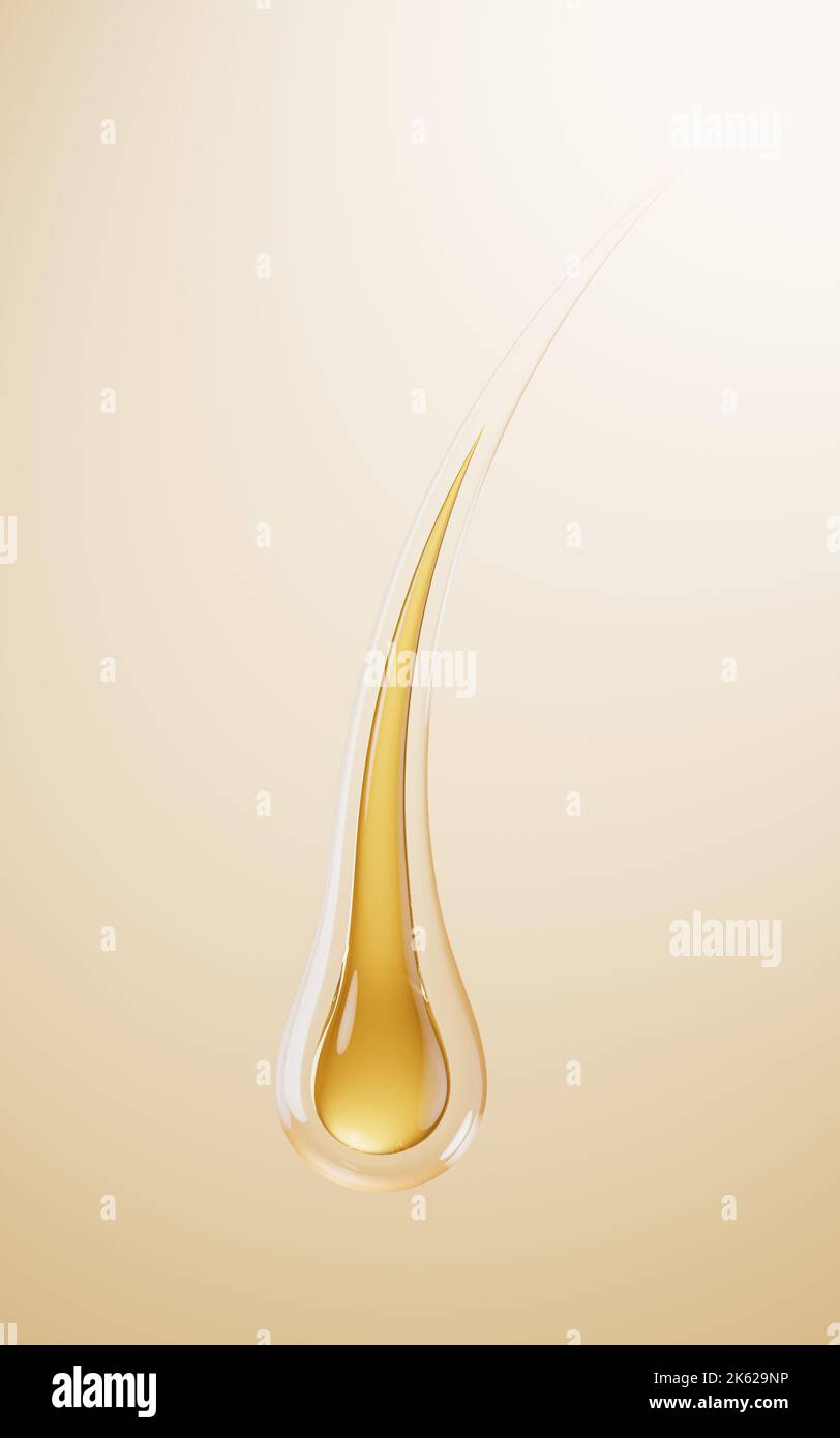 3D hair illustration with hair protection concept, 3d rendering ...