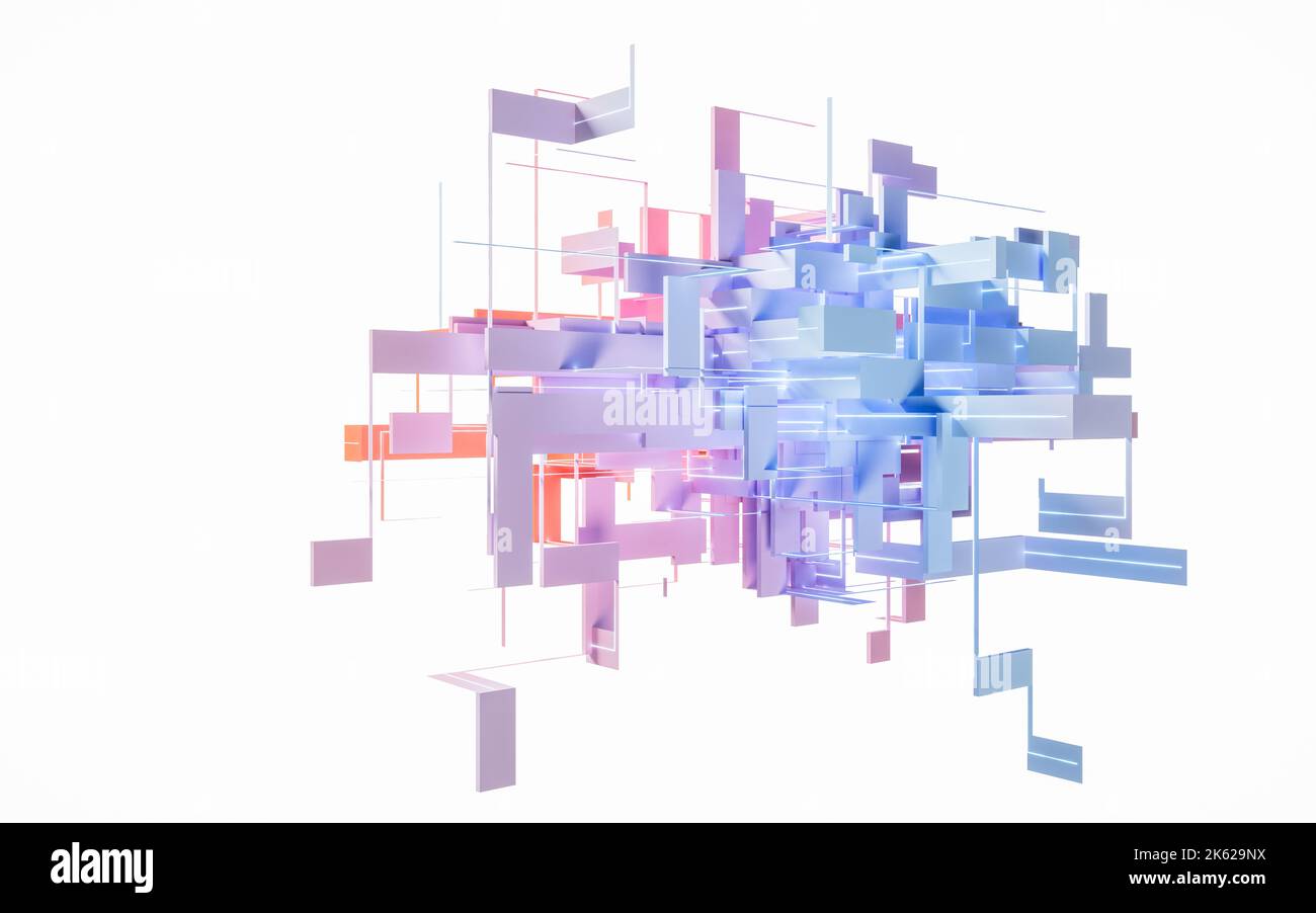 Abstract geometry line structure, 3d rendering. Computer 3d digital ...