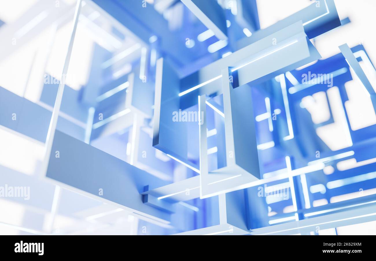 Abstract geometry line structure, 3d rendering. Computer 3d digital ...