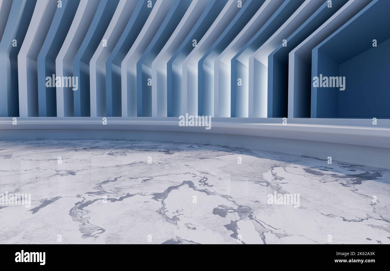 Empty ground with creative geometric structure background, 3d rendering ...