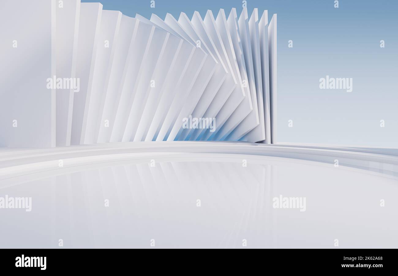 Empty ground with creative geometric structure background, 3d rendering ...