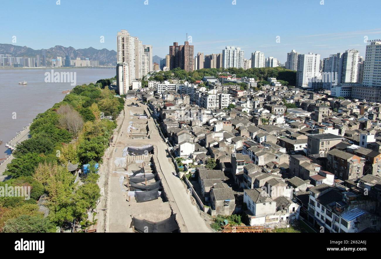 Wenzhou. 10th Oct, 2022. Aerial photo taken on Oct. 10, 2022 shows a ...