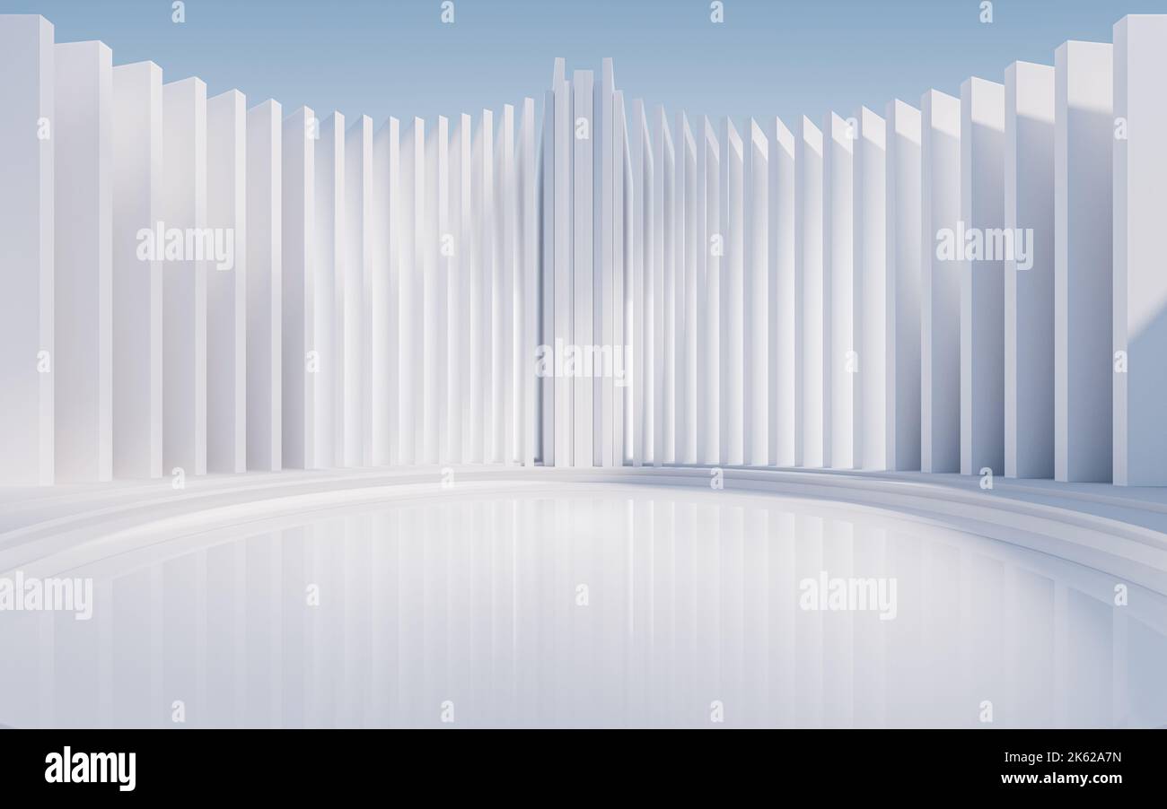 Empty ground with creative geometric structure background, 3d rendering ...