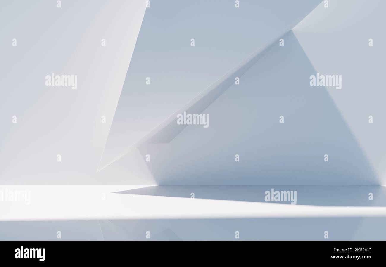 Empty building structure with geometric structure, 3d rendering ...