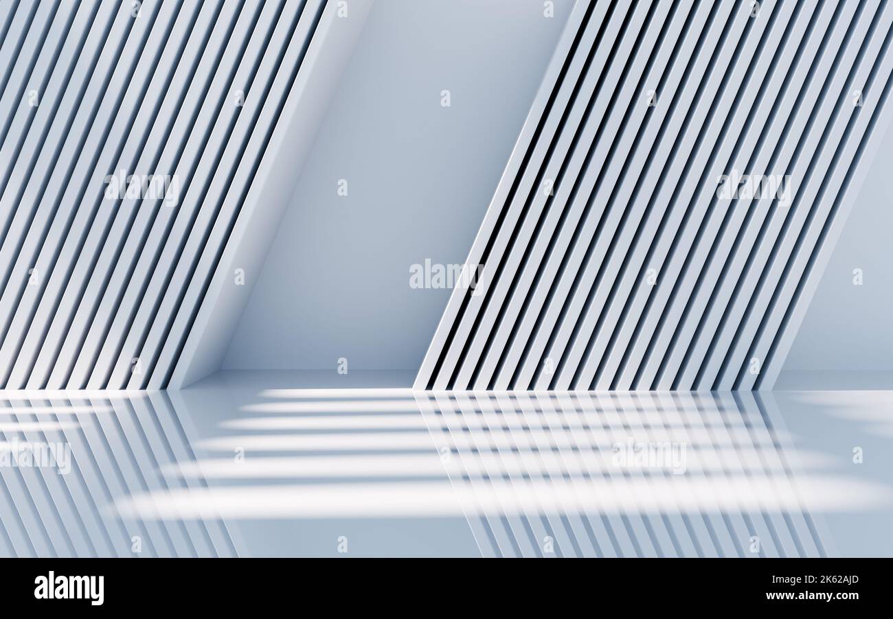 Empty building structure with geometric structure, 3d rendering ...