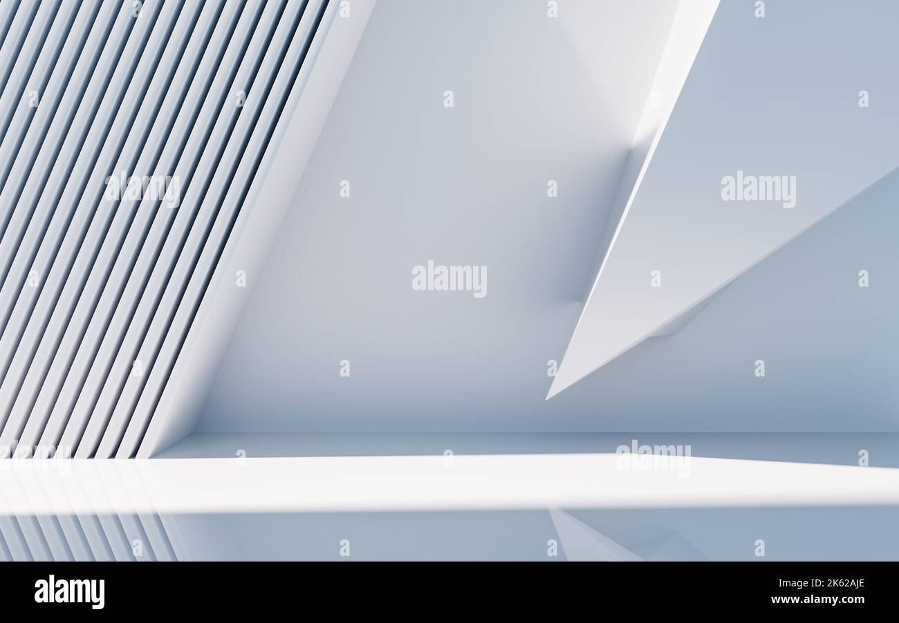 Empty building structure with geometric structure, 3d rendering ...