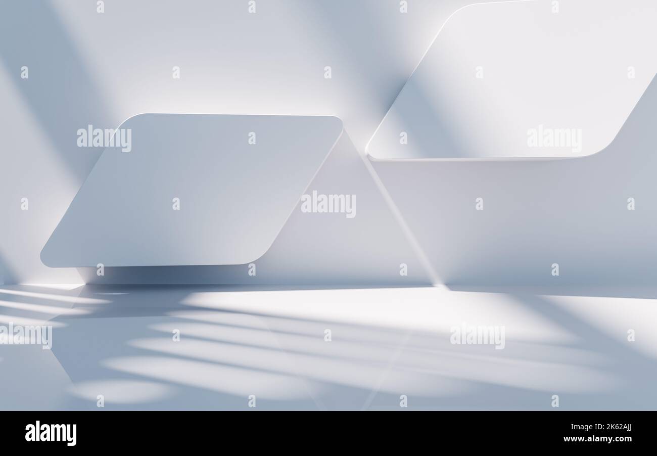 Empty building structure with geometric structure, 3d rendering ...