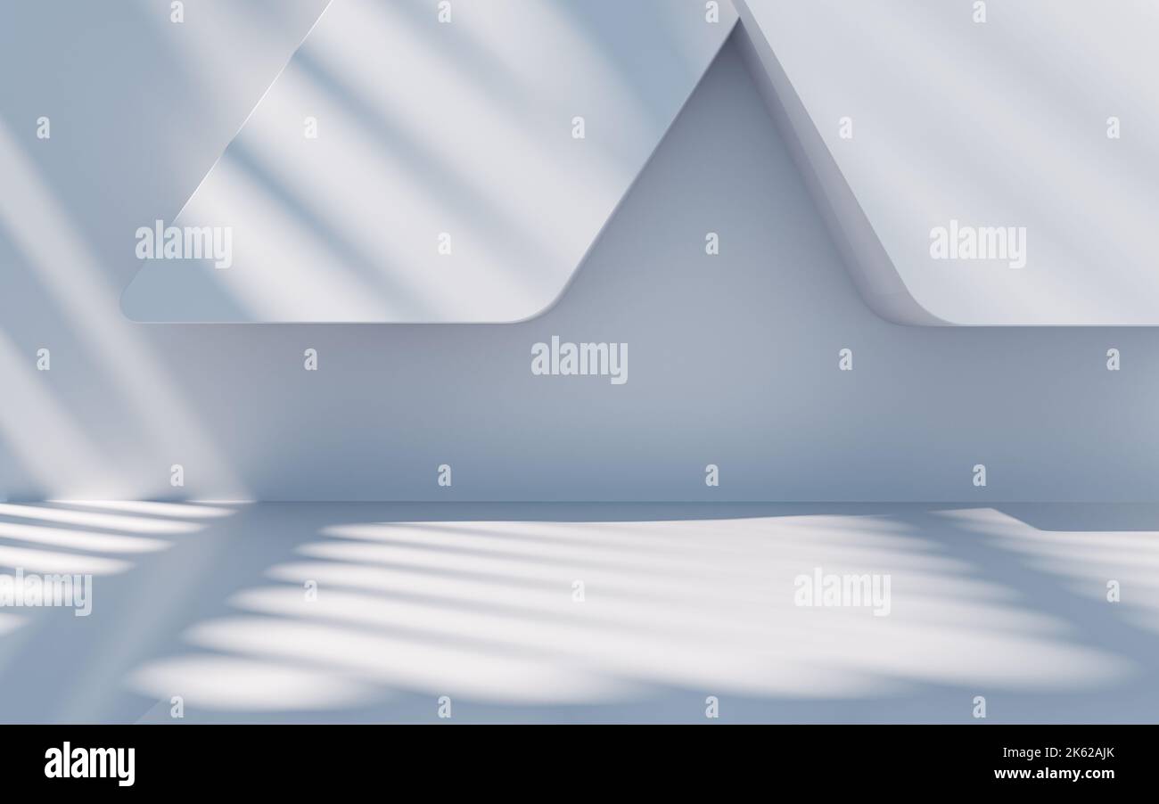 Empty building structure with geometric structure, 3d rendering ...