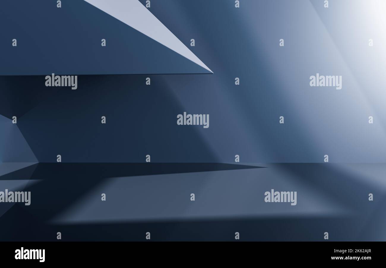 Empty building structure with geometric structure, 3d rendering ...