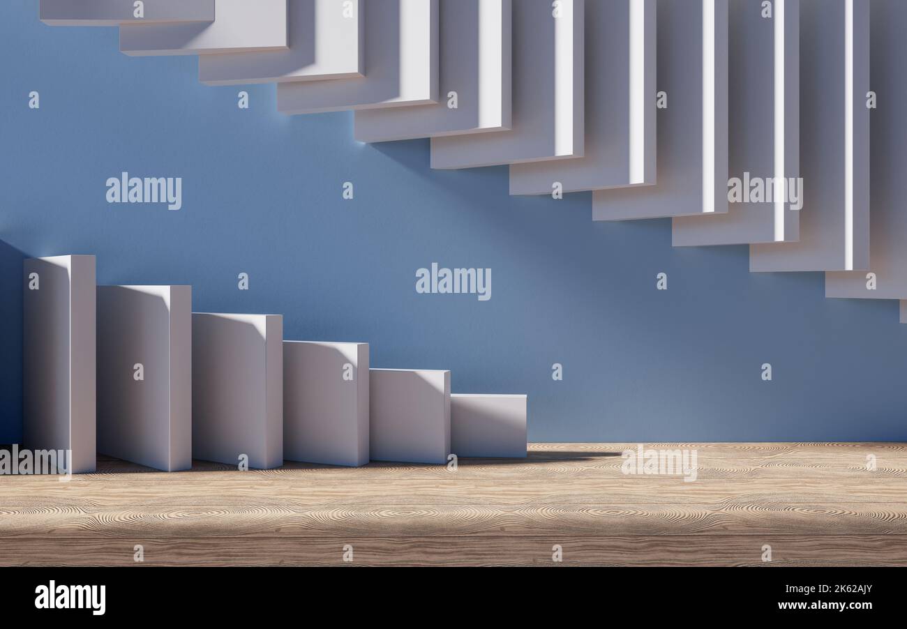 Empty building structure with wood floor, 3d rendering. Computer ...