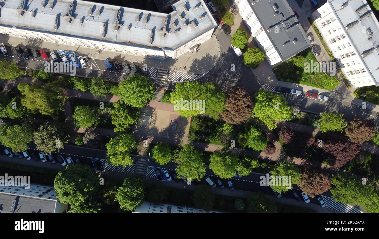 A scenic aerial view of a town in daylight Stock Photo - Alamy