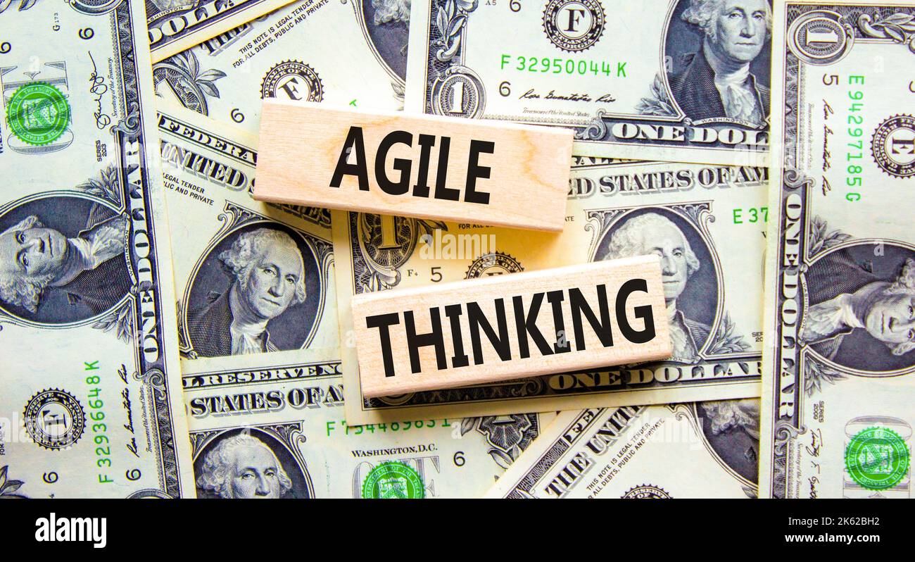 Agile thinking symbol. Concept words Agile thinking on wooden blocks ...