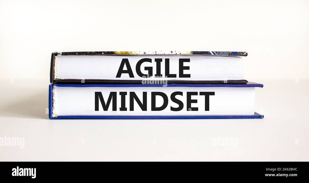 Agile mindset symbol. Concept words Agile mindset on books. Beautiful ...