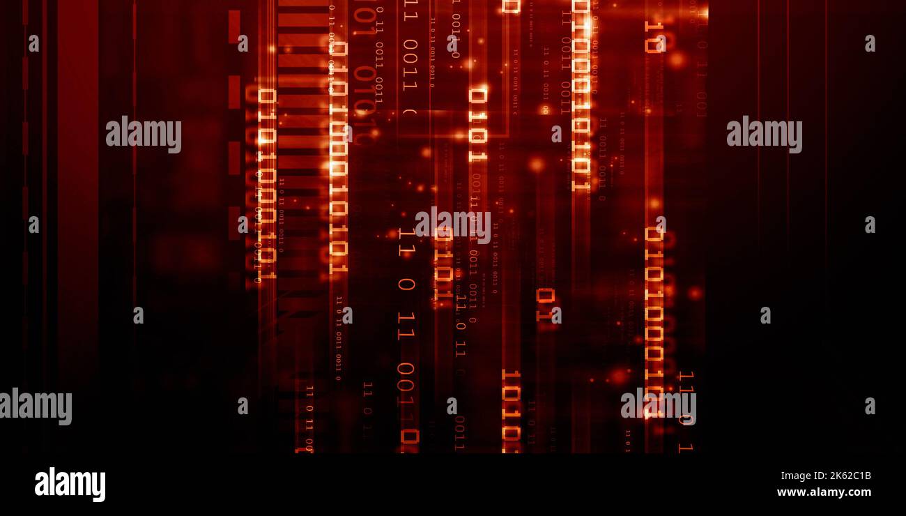 2d illustration Abstract futuristic electronic circuit technology ...