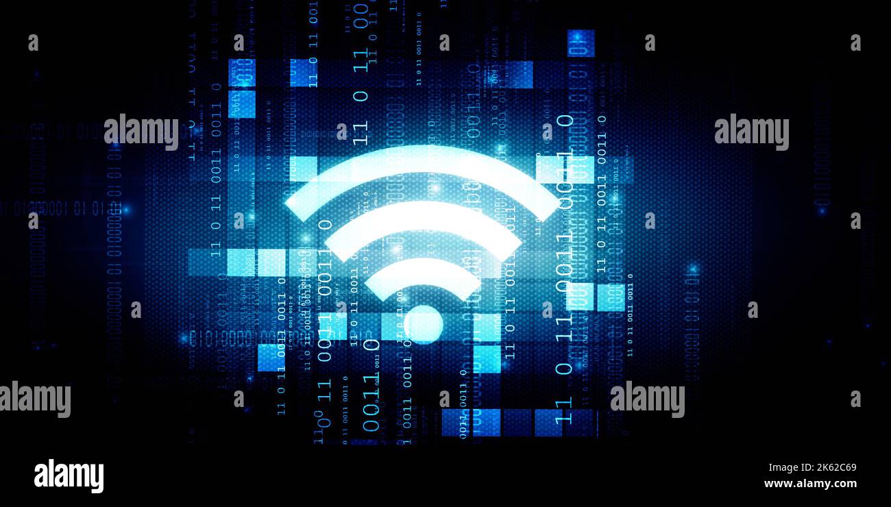 2d illustration WiFi symbol sign Stock Photo - Alamy