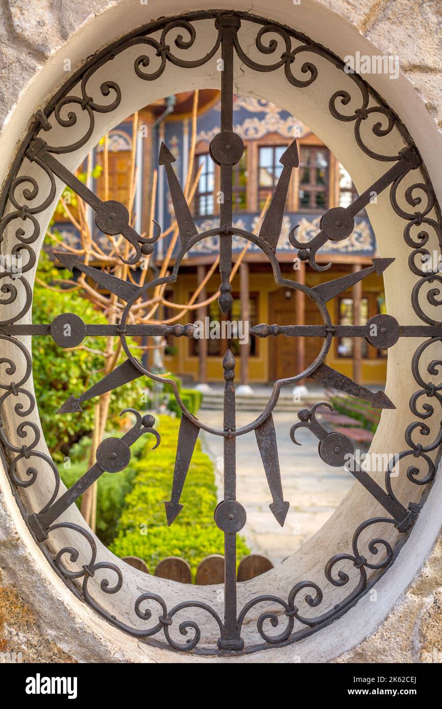 Plovdiv, Bulgaria Regional Ethnographic Museum view through the window ...