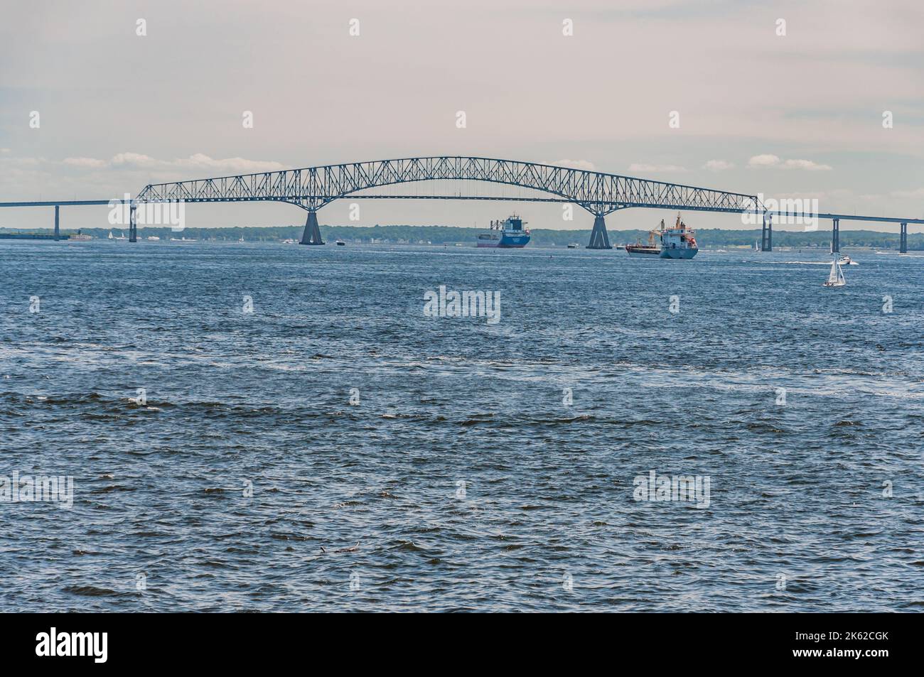 The Key Bridge with Marine Traffic, Baltimore, Maryland USA, Maryland ...