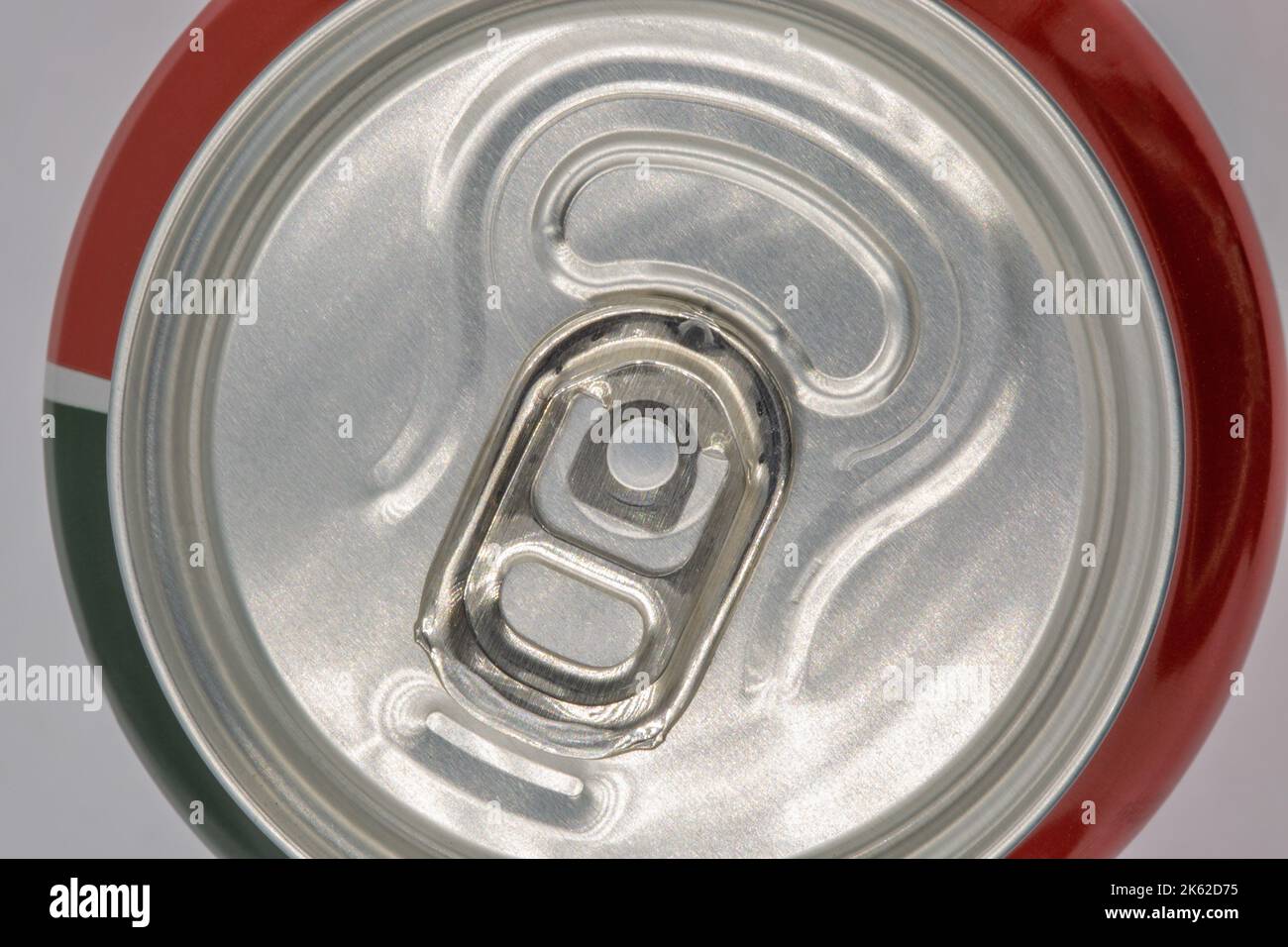 Beer can closeup from above on white Stock Photo - Alamy